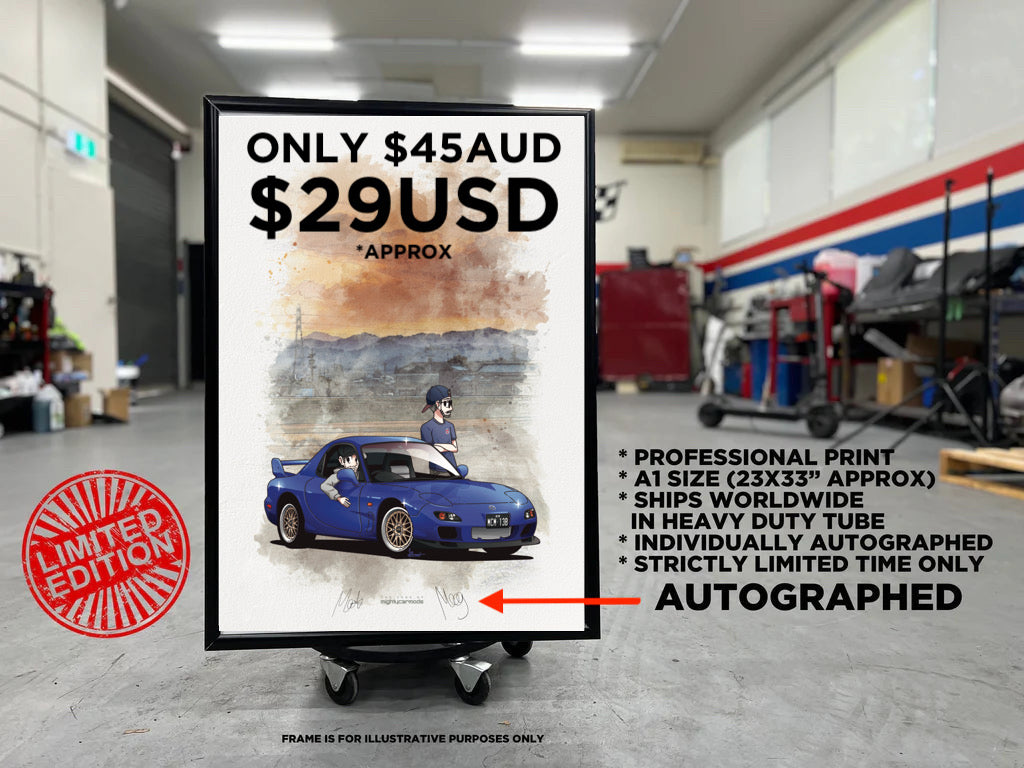 Limited Edition FD RX7 Poster [AUTOGRAPHED] – Mighty Car Mods