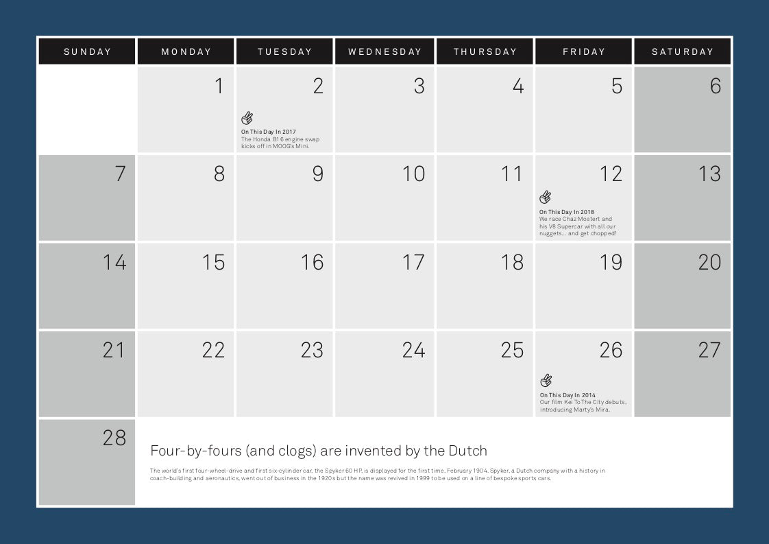 MCM 2021 Calendar – Mighty Car Mods