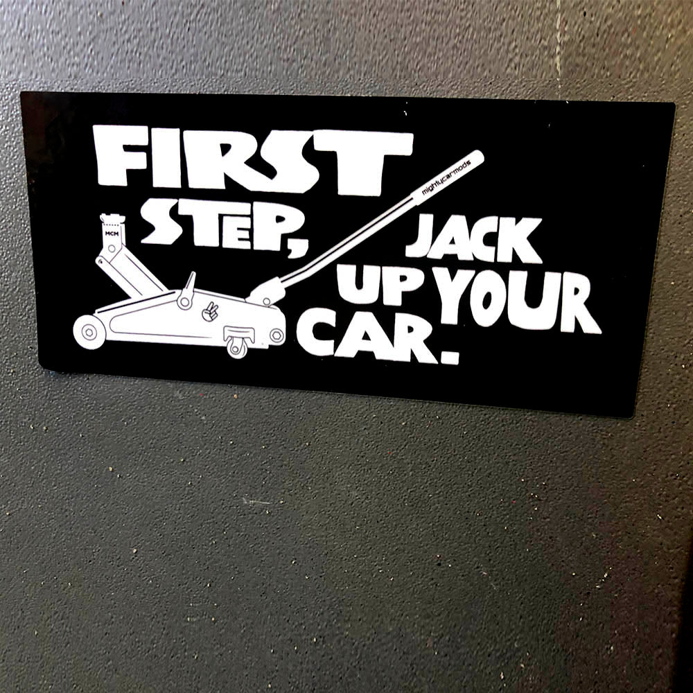 "Jack Up Your Car" Toolbox Sticker – Mighty Car Mods